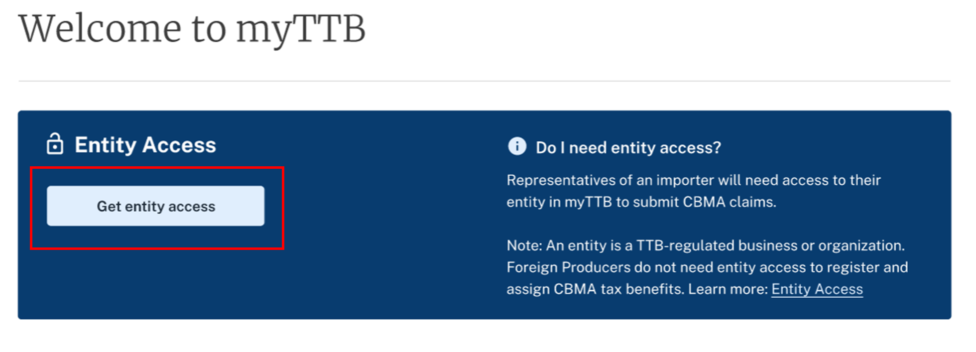 TTBGov - myTTB Activate Entity