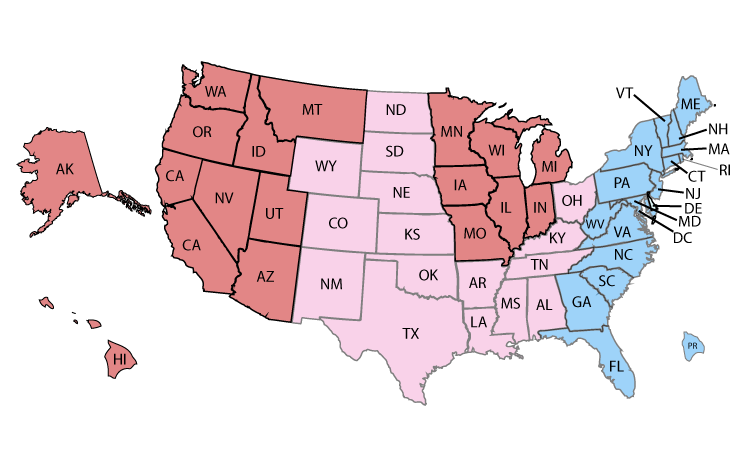 Tax Audit Division Office Map | TTB: Alcohol and Tobacco Tax Trade Bureau